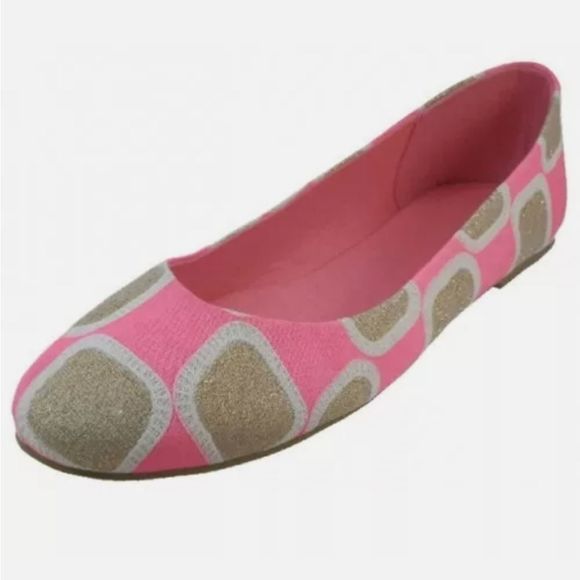 Shoes | Womens Neon Pink Patch Ballet Flats | Poshmark